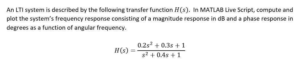 Solved An LTI system is described by the following transfer | Chegg.com