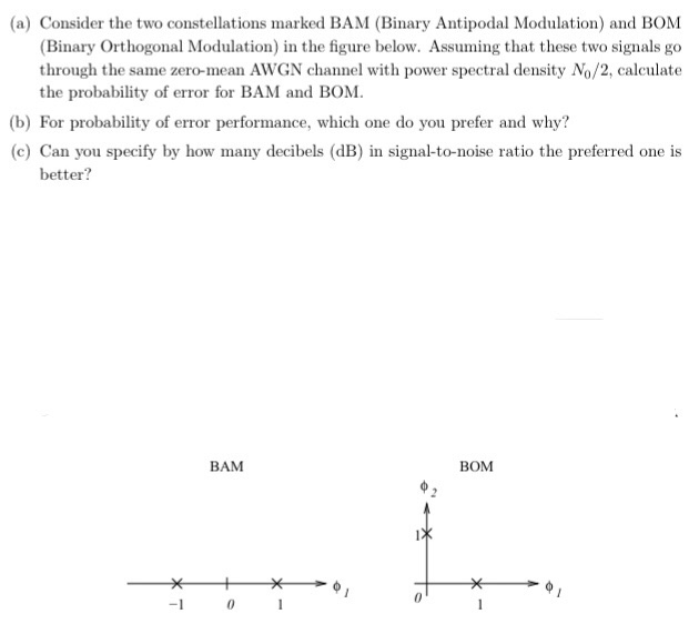Solved (a) Consider the two constellations marked BAM | Chegg.com