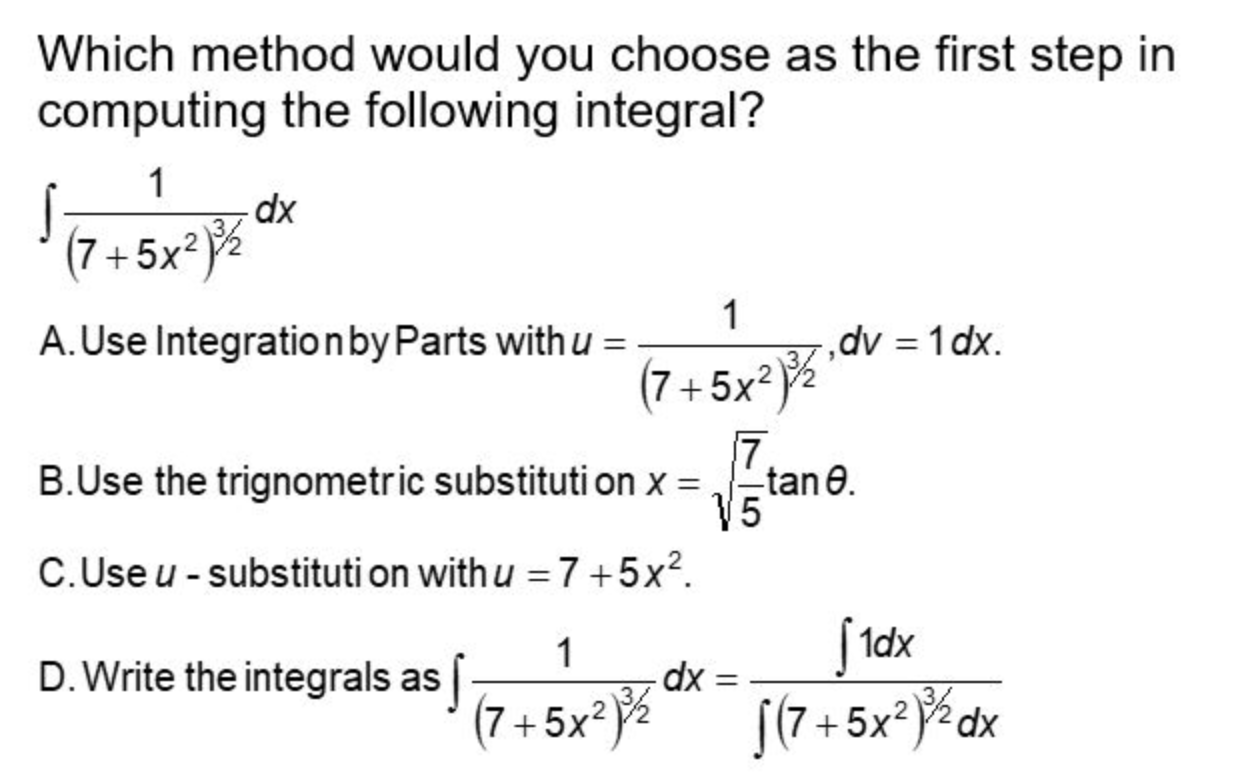 Solved Which method would you choose as the first step | Chegg.com