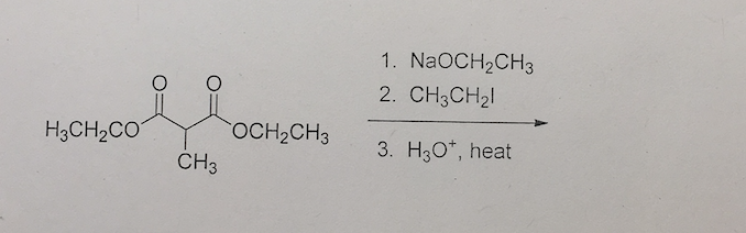 Solved 1. NaOCH2CH3 2. CH3CH2l OCH2CH3 3. HgO, heat CH3 | Chegg.com