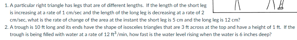 Solved 1 A Particular Right Triangle Has Legs That Are Of Chegg