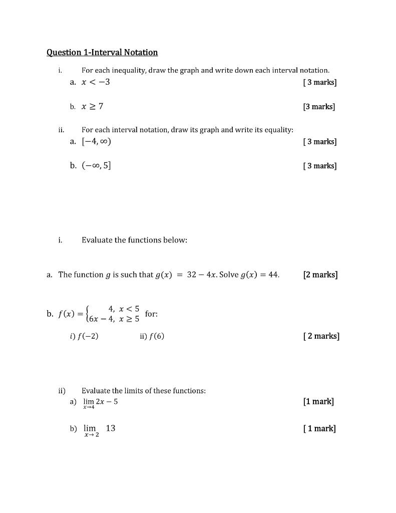 Solved Question 1-Interval Notation i. For each inequality, | Chegg.com Solved Question 1-Interval Notation i. For each inequality, | Chegg.com