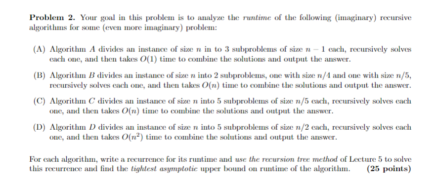 Solved Problem 2. Your goal in this problem is to analyze | Chegg.com