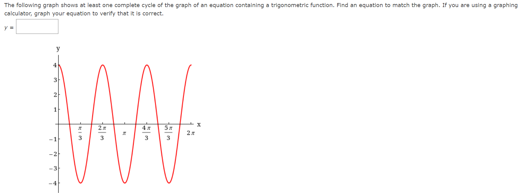 Solved The following graph shows at least one complete cycle | Chegg.com