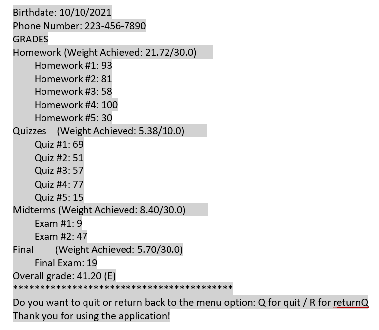 Solved Problem Specification Develop an application in | Chegg.com