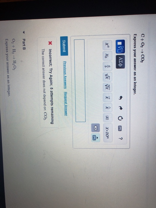 C+O2 → CO2 Express your answer as an integer. 図 | Chegg.com