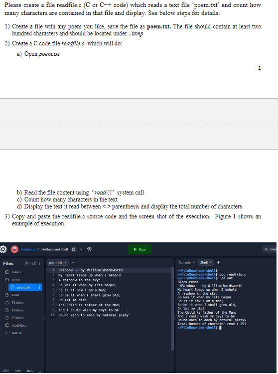 Solved Please Create A File Readfilec C Or C Code 4197