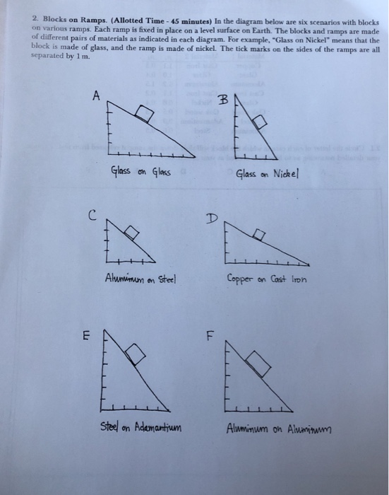 Solved 2. Blocks on Ramps. (Allotted Time- 45 minutes) In | Chegg.com