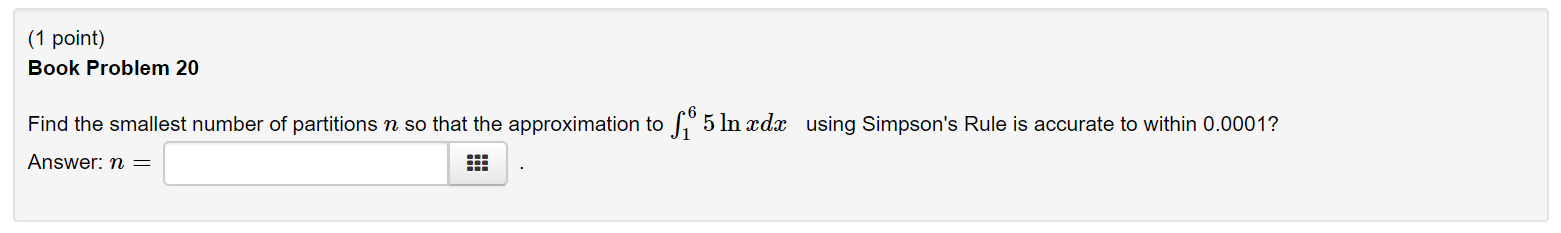 Solved (1 point) Book Problem 20 Find the smallest number of | Chegg.com