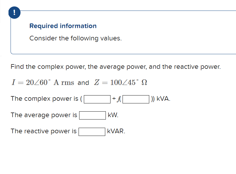 Solved Required information Consider the following values. | Chegg.com