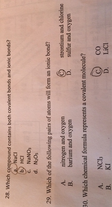 Solved Which compound contains both covalent bonds and ionic | Chegg.com
