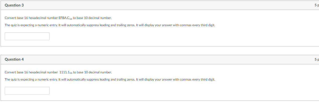 Solved Convert base 16 hexadecimal number EFBA. C16 to base | Chegg.com