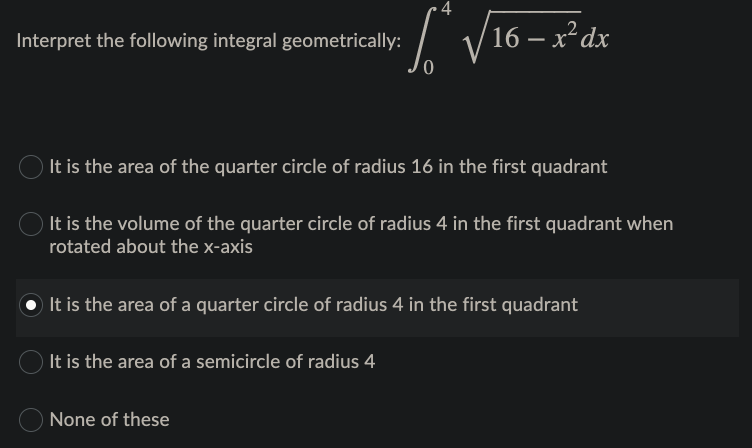 4 Interpret the following integral geometrically: 6.* | Chegg.com