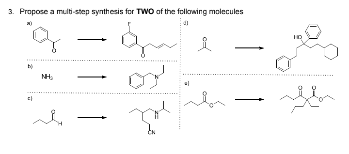 Solved 3. Propose a multi-step synthesis for TWO of the | Chegg.com