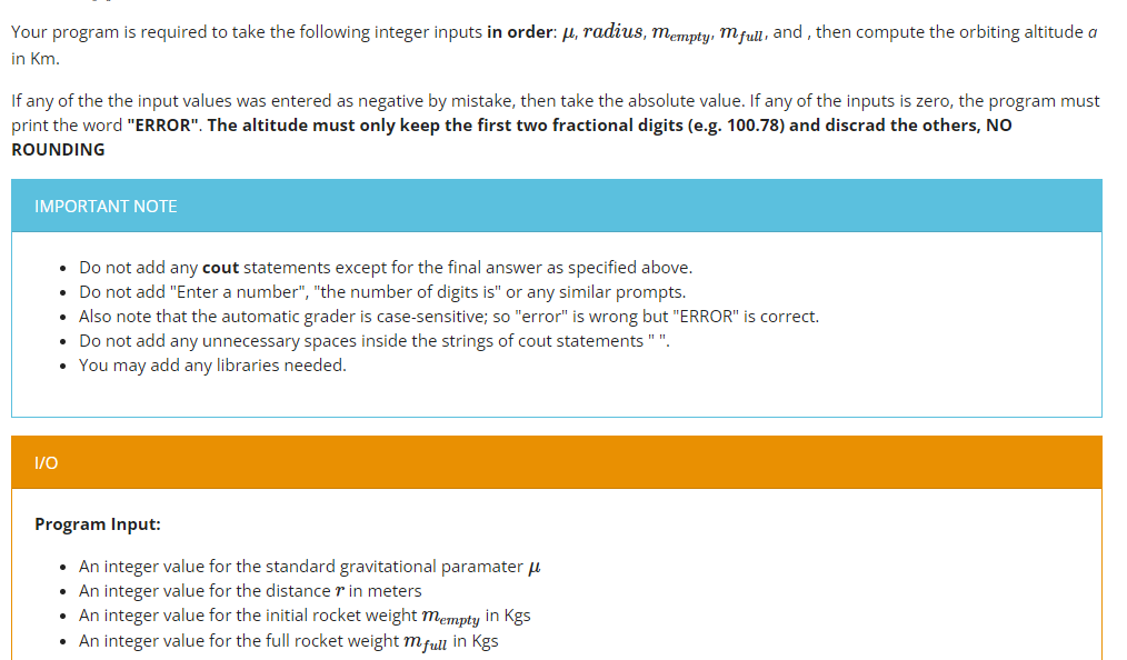 Solved → HW1-B - Lets Launch a Rocket to Space - | Chegg.com