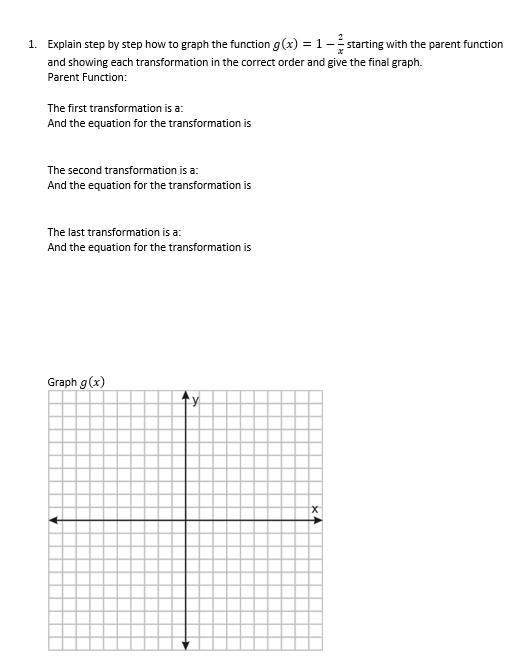 Solved 1. Explain step by step how to graph the function | Chegg.com