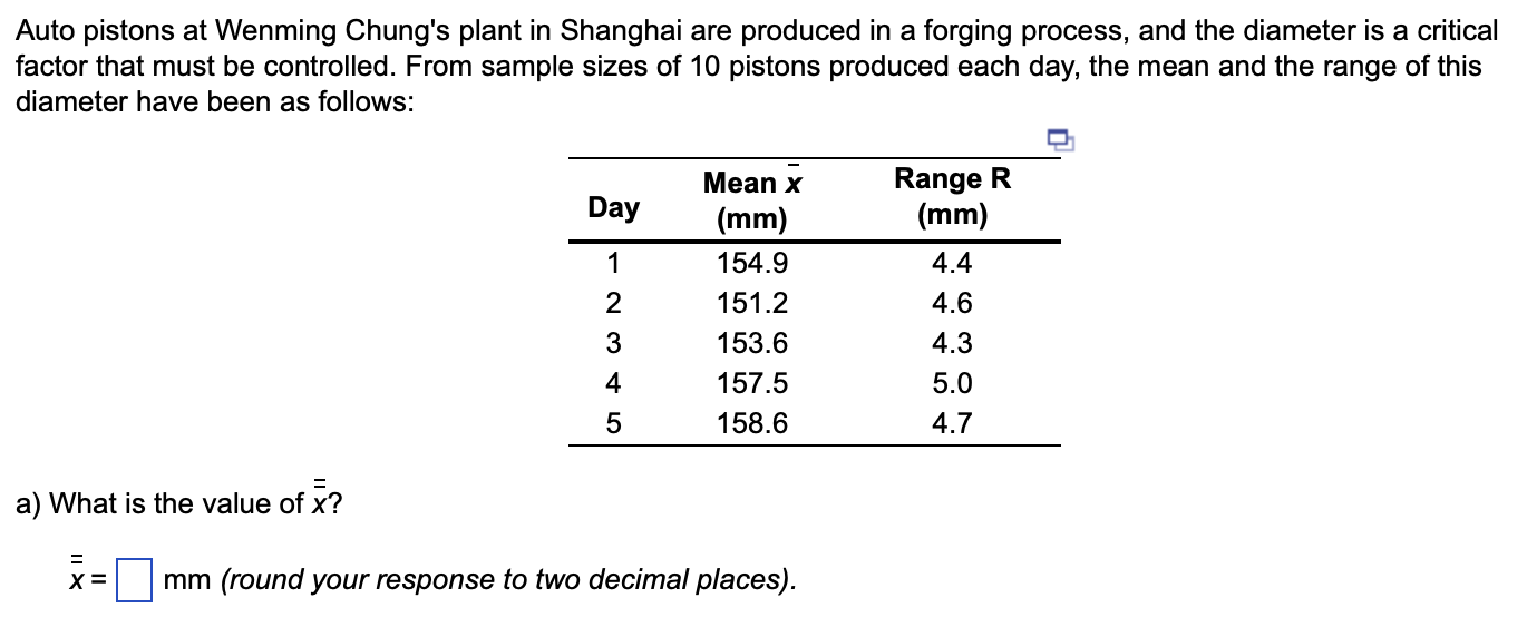 Solved \begin{tabular}{cccc} \hline Sample Size, n & Mean | Chegg.com