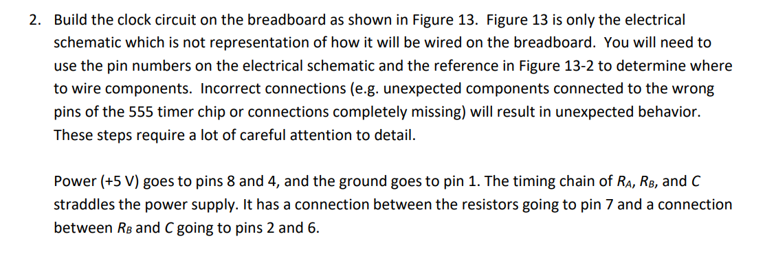 Solved Build the clock circuit on the breadboard as shown in | Chegg.com