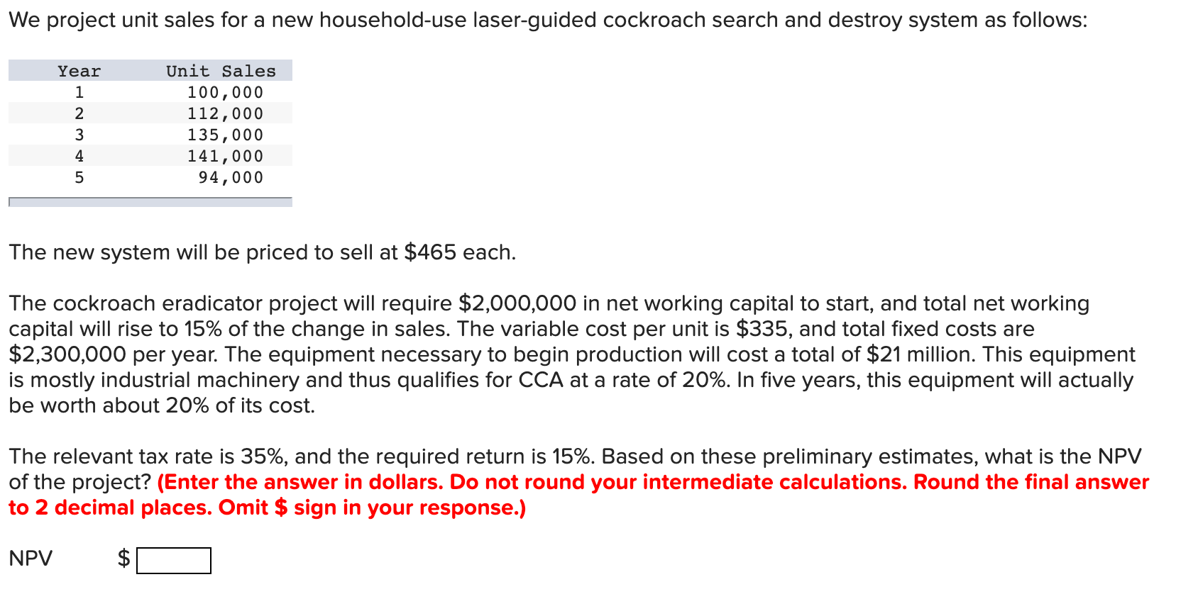 Solved We project unit sales for a new household-use | Chegg.com