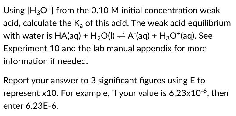 Solved Given: [H+] = 0.01M Formula to calculate pH is given | Chegg.com