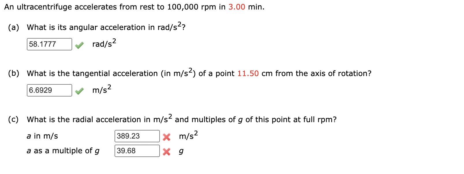Solved (a) What is its angular acceleration in rad/s2 ? | Chegg.com