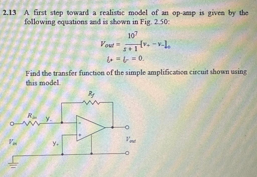 Solved 2.13 A first step toward a realistic model of an | Chegg.com