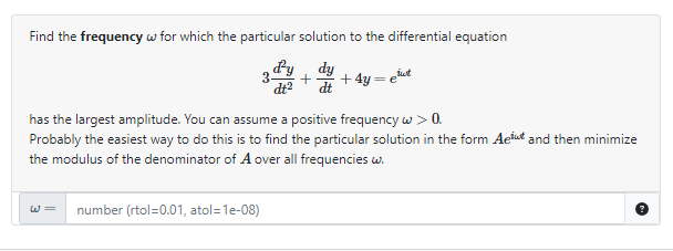 Solved Find the real part of the particular solution to the | Chegg.com
