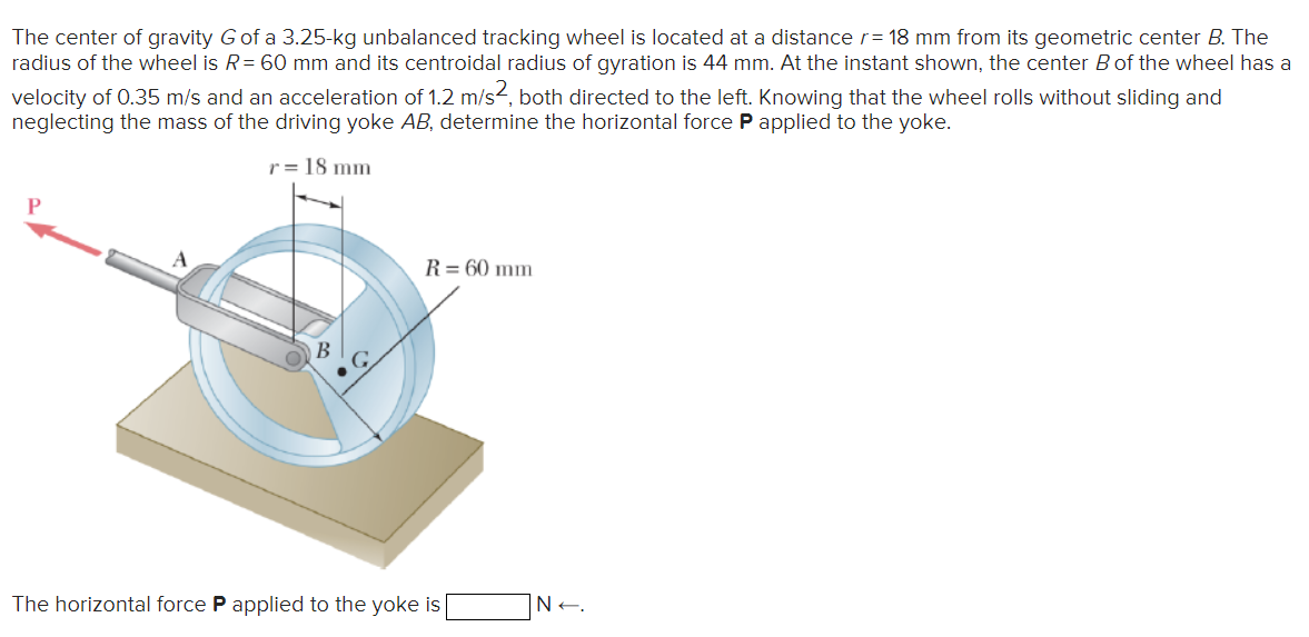 Solved The center of gravity G of a 3.25−kg unbalanced | Chegg.com