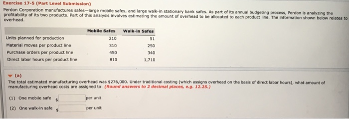 Solved Exercise 17-5 (Part Level Submission) Perdon | Chegg.com