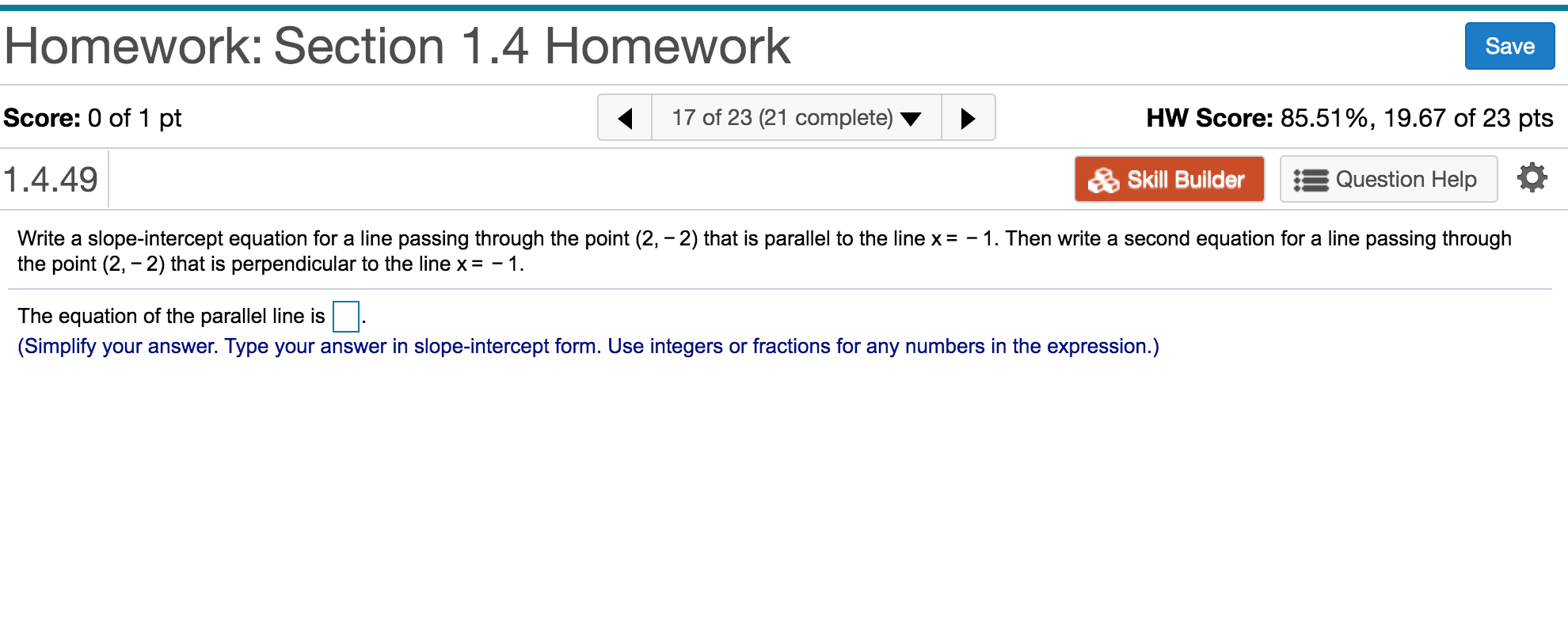 Solved Homework Section 1 4 Homework Save Score 0 Of 1 Pt