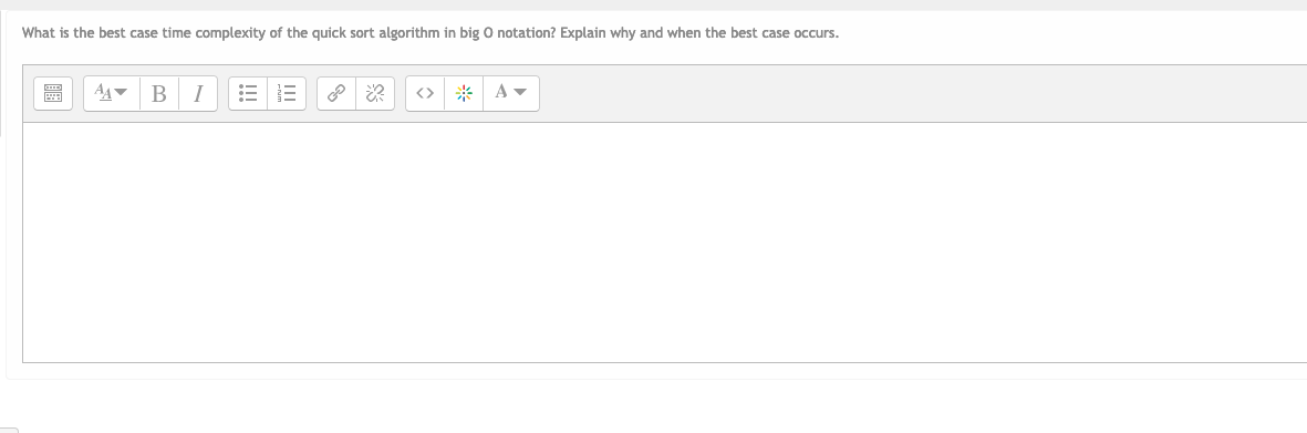 Solved What is the best case time complexity of the quick | Chegg.com