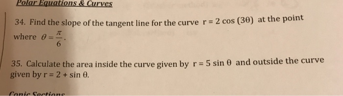 Solved Find the slope of the tangent line for the curve r 2 | Chegg.com