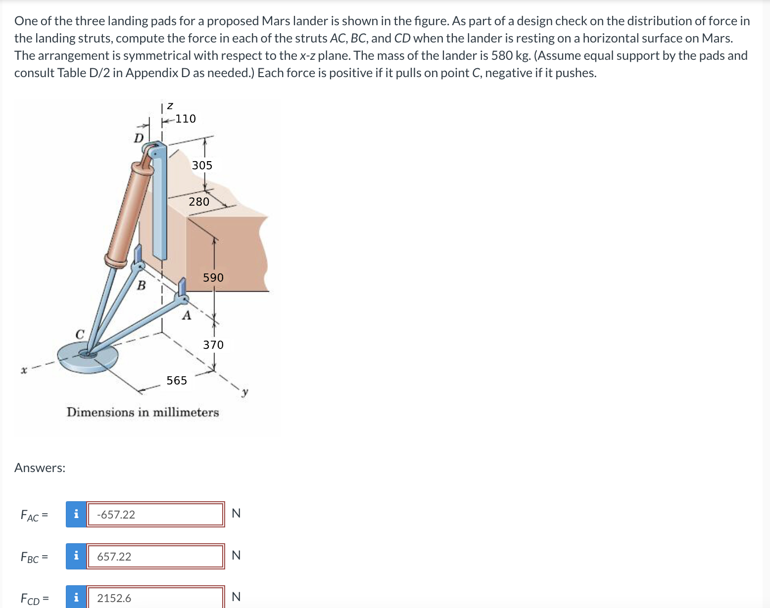 Solved One of the three landing pads for a proposed Mars | Chegg.com