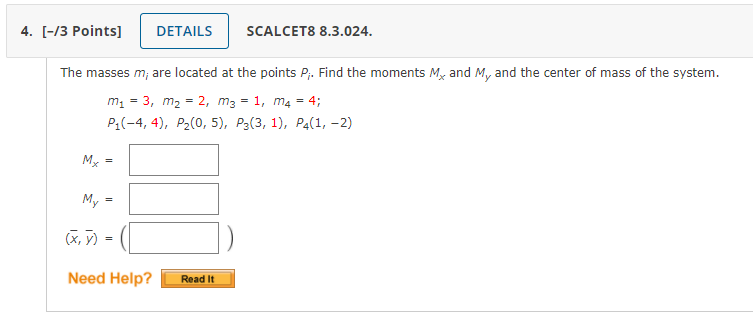 Solved 1. (-/2 Points] DETAILS SCALCET8 8.3.021. MYN | Chegg.com