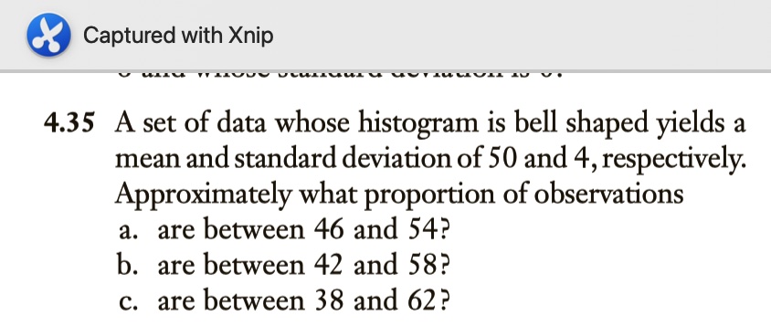 Solved Captured with Xnip 4.35 A set of data whose histogram | Chegg.com