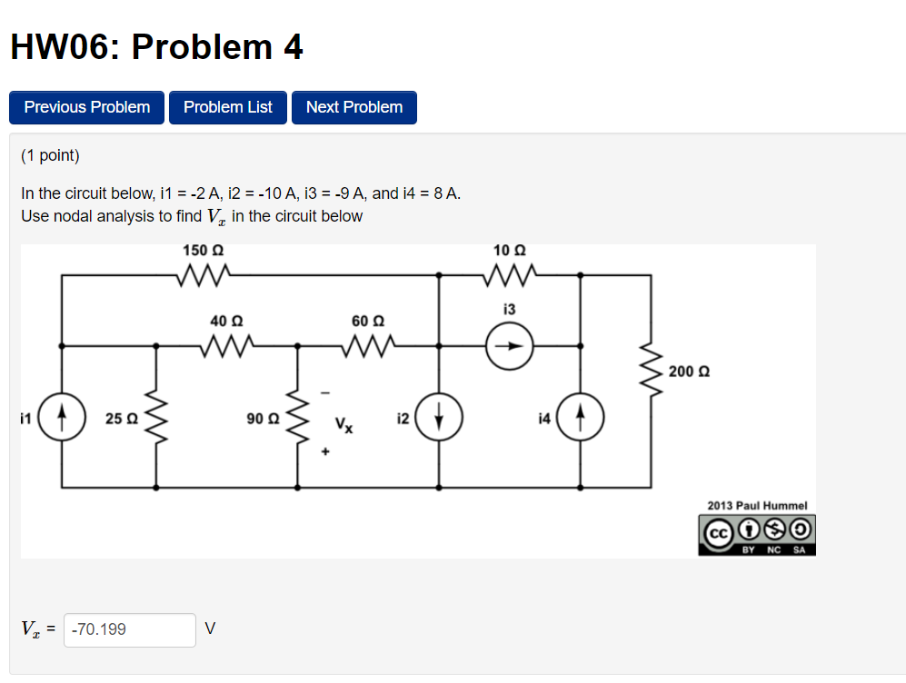 Solved Hw06 Problem 4 Previous Problem Problem List Next
