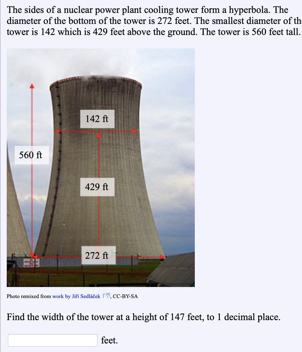 Solved The sides of a nuclear power plant cooling tower form | Chegg.com