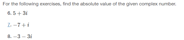 Solved For the following exercises, find the absolute value | Chegg.com