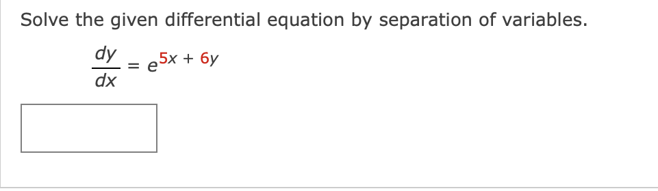 Solved Solve the given differential equation by separation | Chegg.com