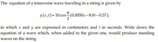 Solved The equation of a transverse wave traveling in a | Chegg.com