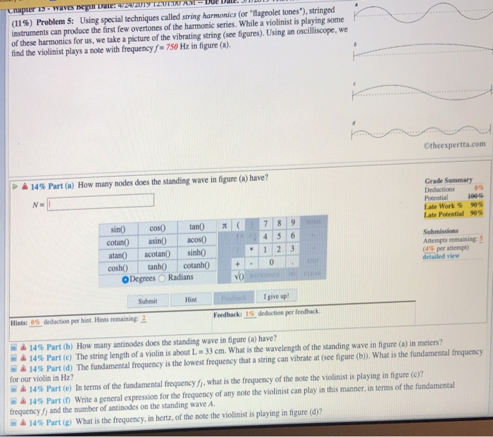 Solved aves Degn Date: 4424 (11 %) Problem 5: Using special | Chegg.com
