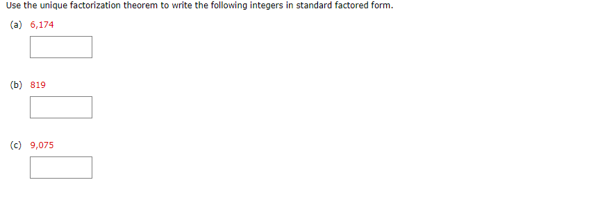 Solved Use the unique factorization theorem to write the | Chegg.com