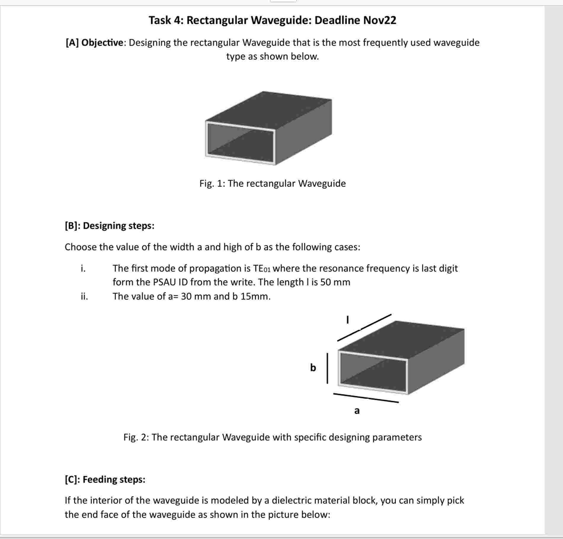 Solved Task 4: Rectangular Waveguide: Deadline Nov22[A] | Chegg.com