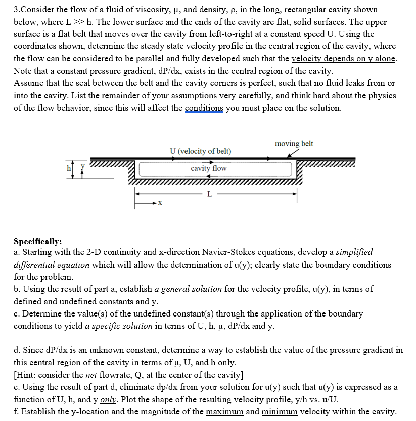 Solved 3. ﻿Consider the flow of a fluid of viscosity, \( \mu | Chegg.com
