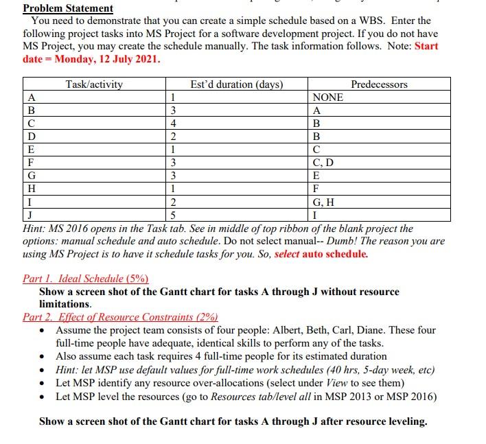 Solved Problem Statement You need to demonstrate that you | Chegg.com