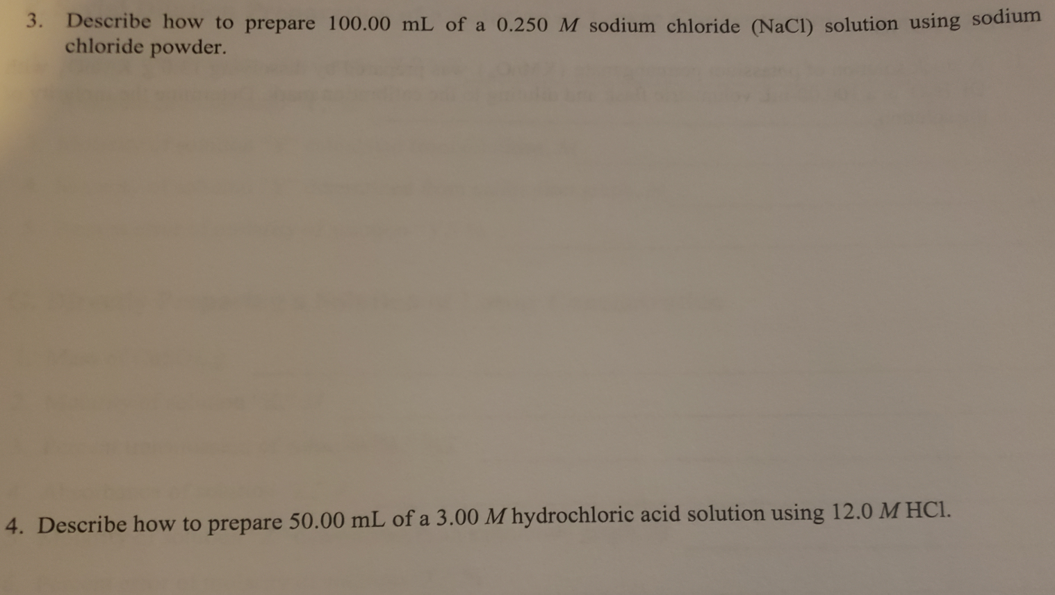 Solved 3. Describe how to prepare 100.00 mL of a 0.250 M | Chegg.com