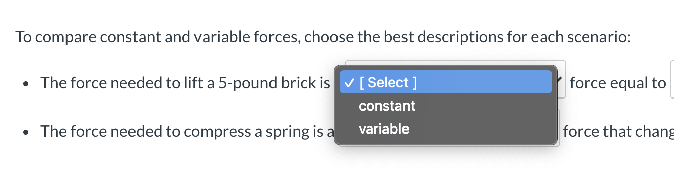 Solved Question 1 1 pts To compare constant and variable | Chegg.com