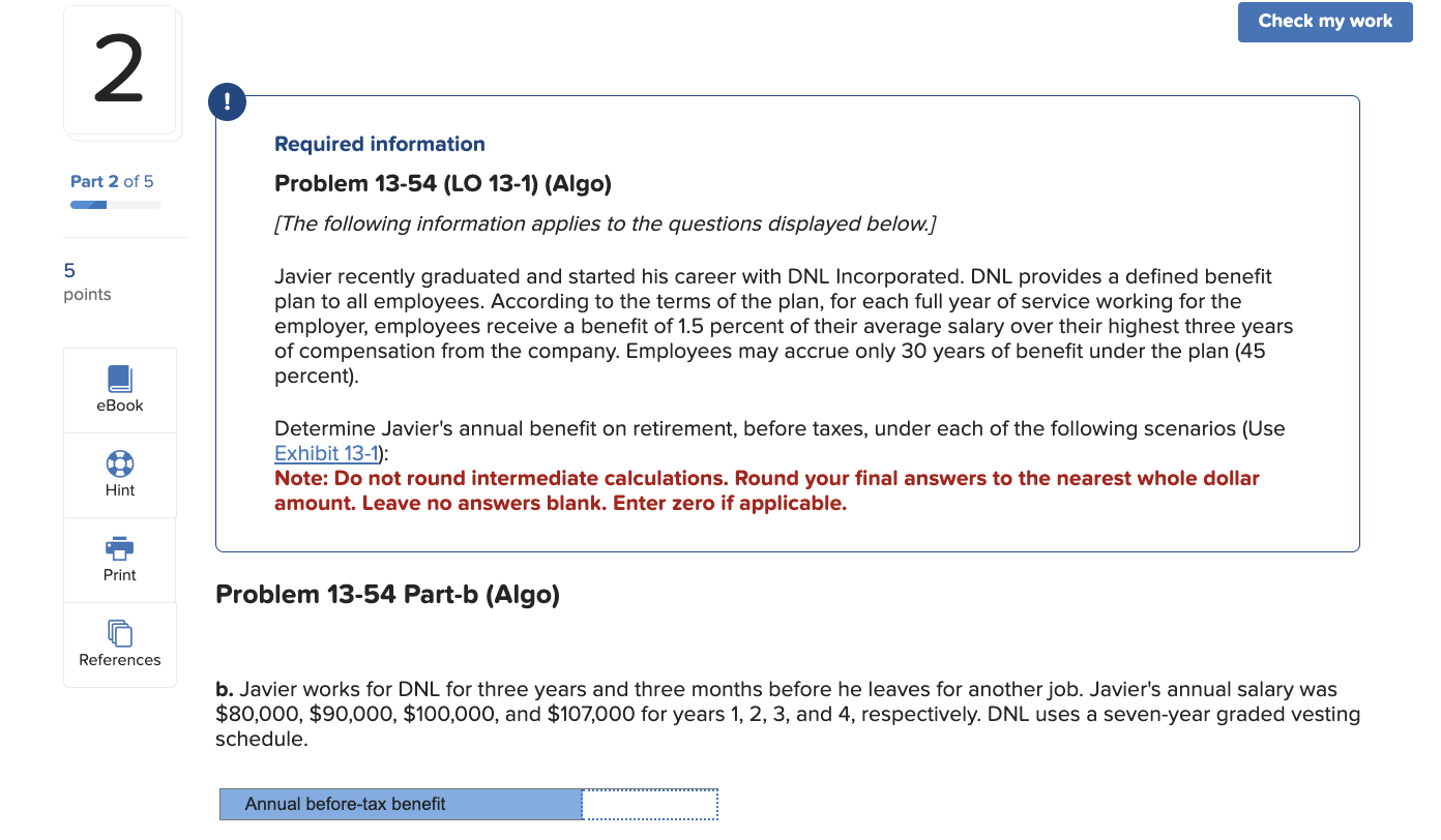Solved !Required informationProblem 13-54 (LO | Chegg.com