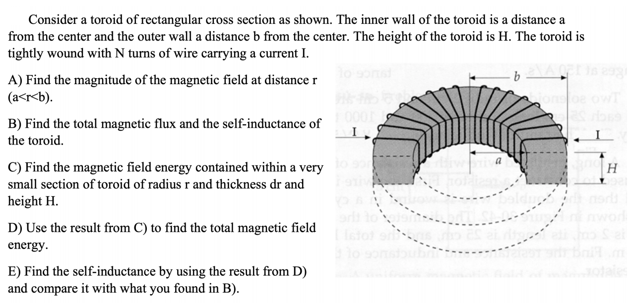 Solved Consider a toroid of rectangular cross section as | Chegg.com