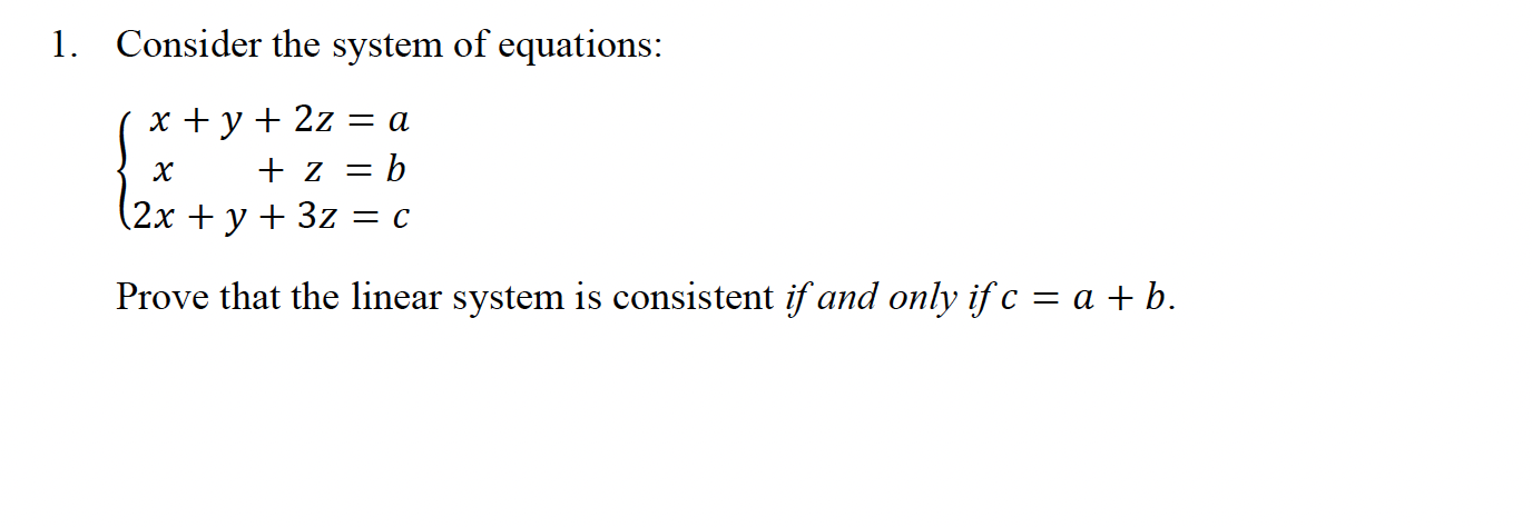 Solved Consider the system of | Chegg.com